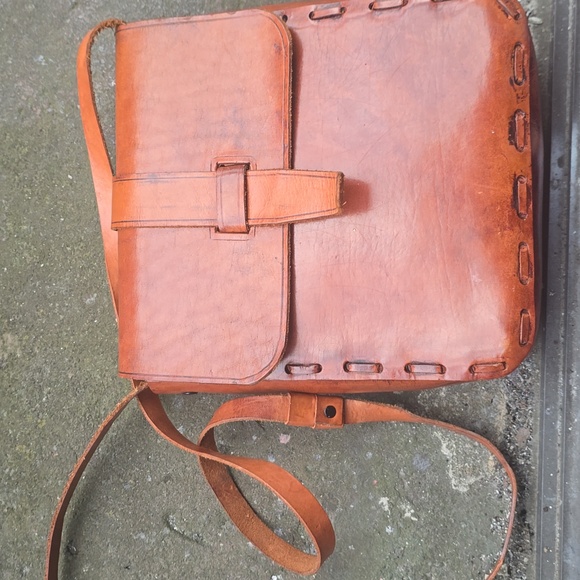 Bags | Vintage Leather Map Case Messenger Bag | Poshmark